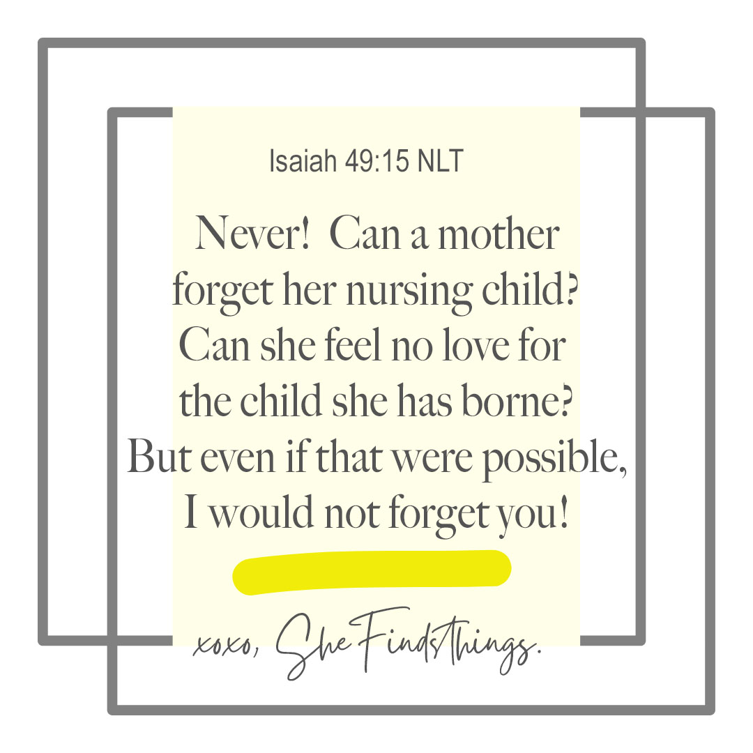 Let's Talk About Isaiah 49:15 - SheFindsthings.